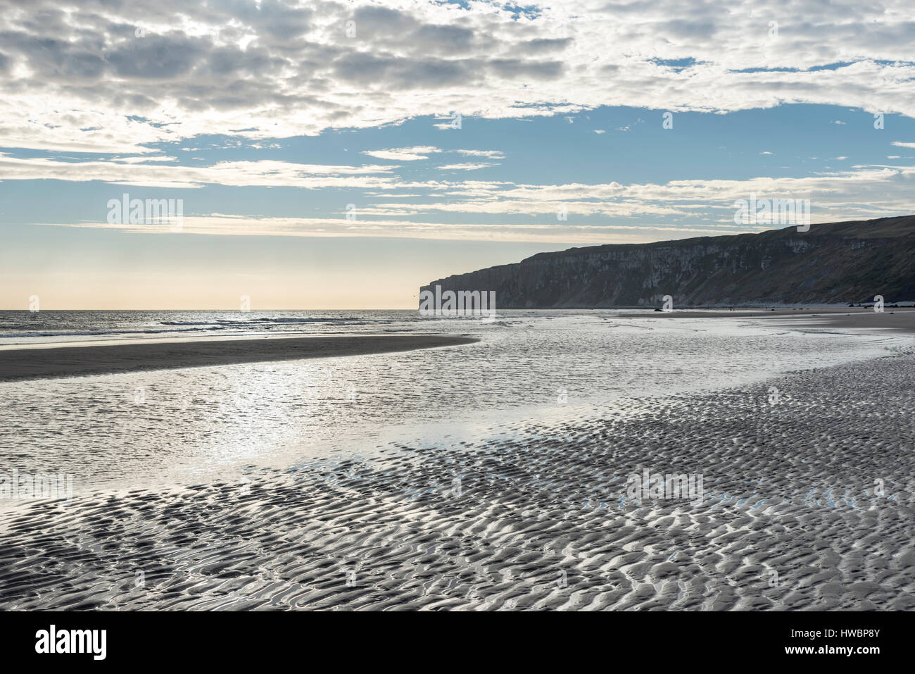 Speeton sands and Bempton cliffs at the southern end of Filey Bay ...