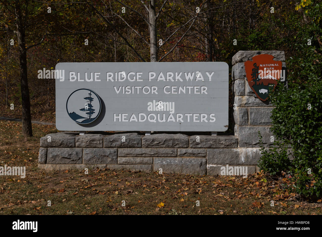 Blue Ridge Parkway sign, Blue Ridge Parkway, NC, USA Stock Photo - Alamy
