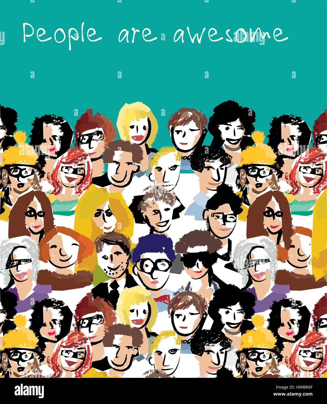 Big group people sky and sign Stock Vector Image & Art - Alamy