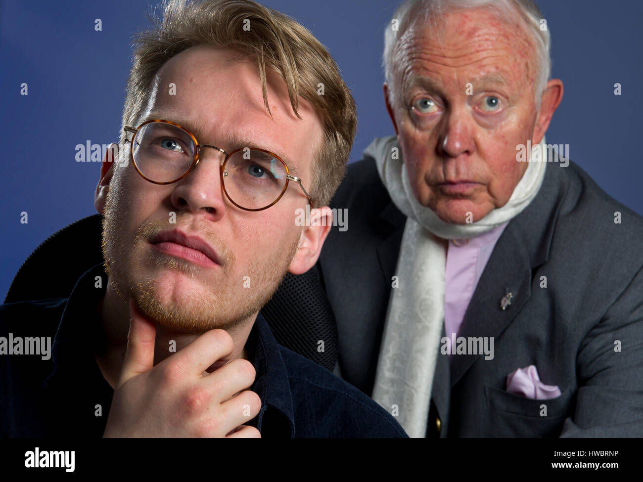 Tony Buzan(white hair) and expert on memory training with subject Tom ...