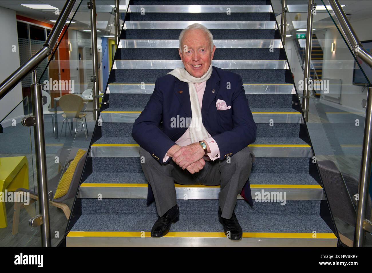 Tony Buzan(white hair) and expert on memory training with subject Tom ...