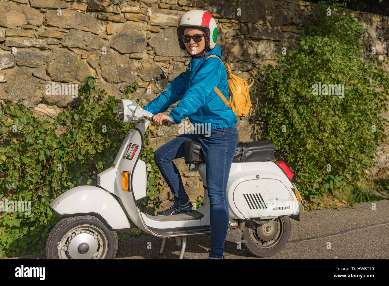 Vespa rider hi-res stock photography and images - Alamy