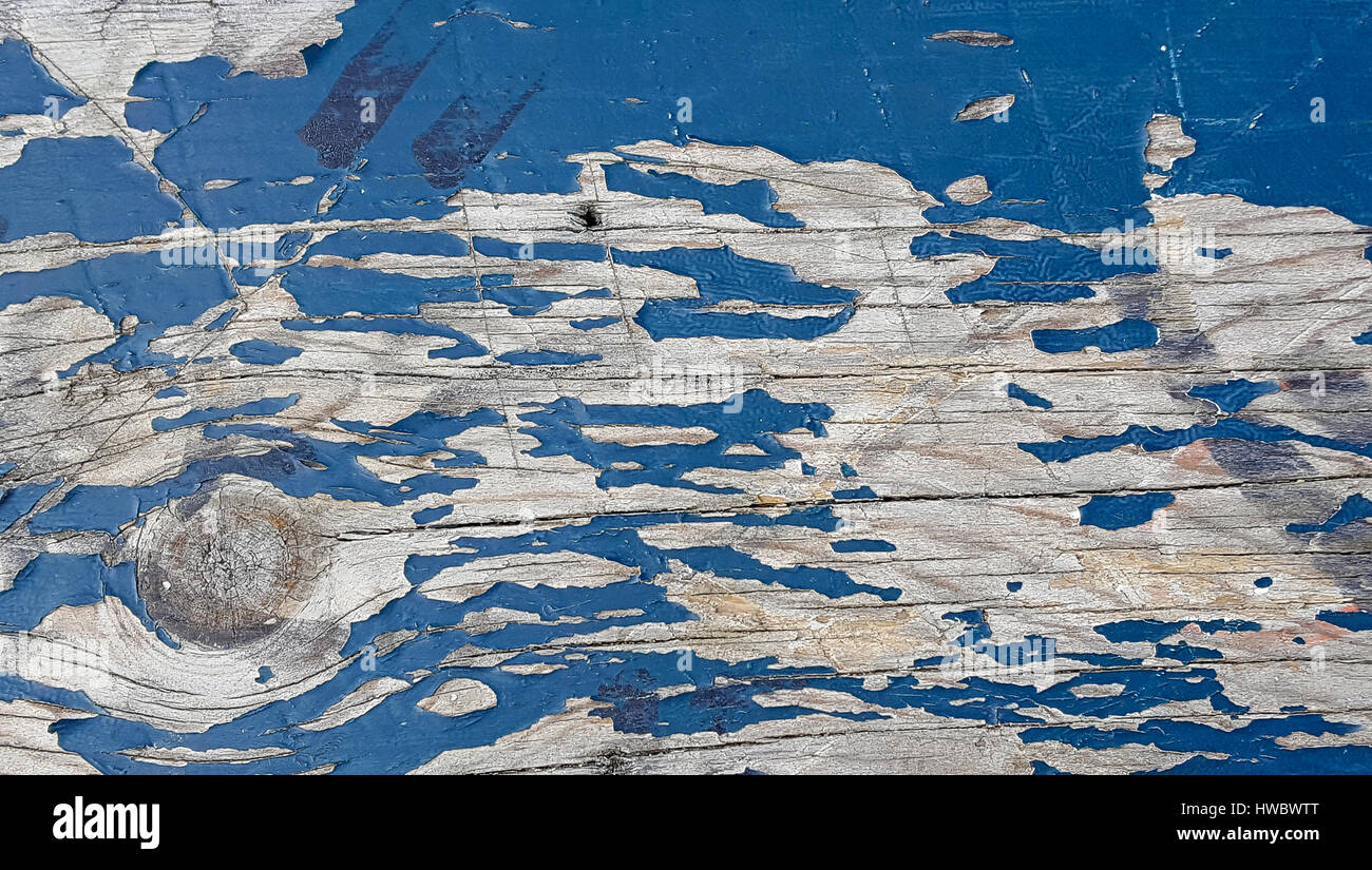 peeling blue paint on weathered wood Stock Photo - Alamy