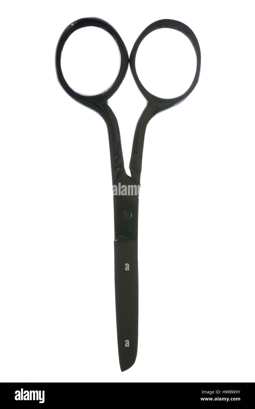 Silhouette of closed scissors isolated on a white background Stock ...