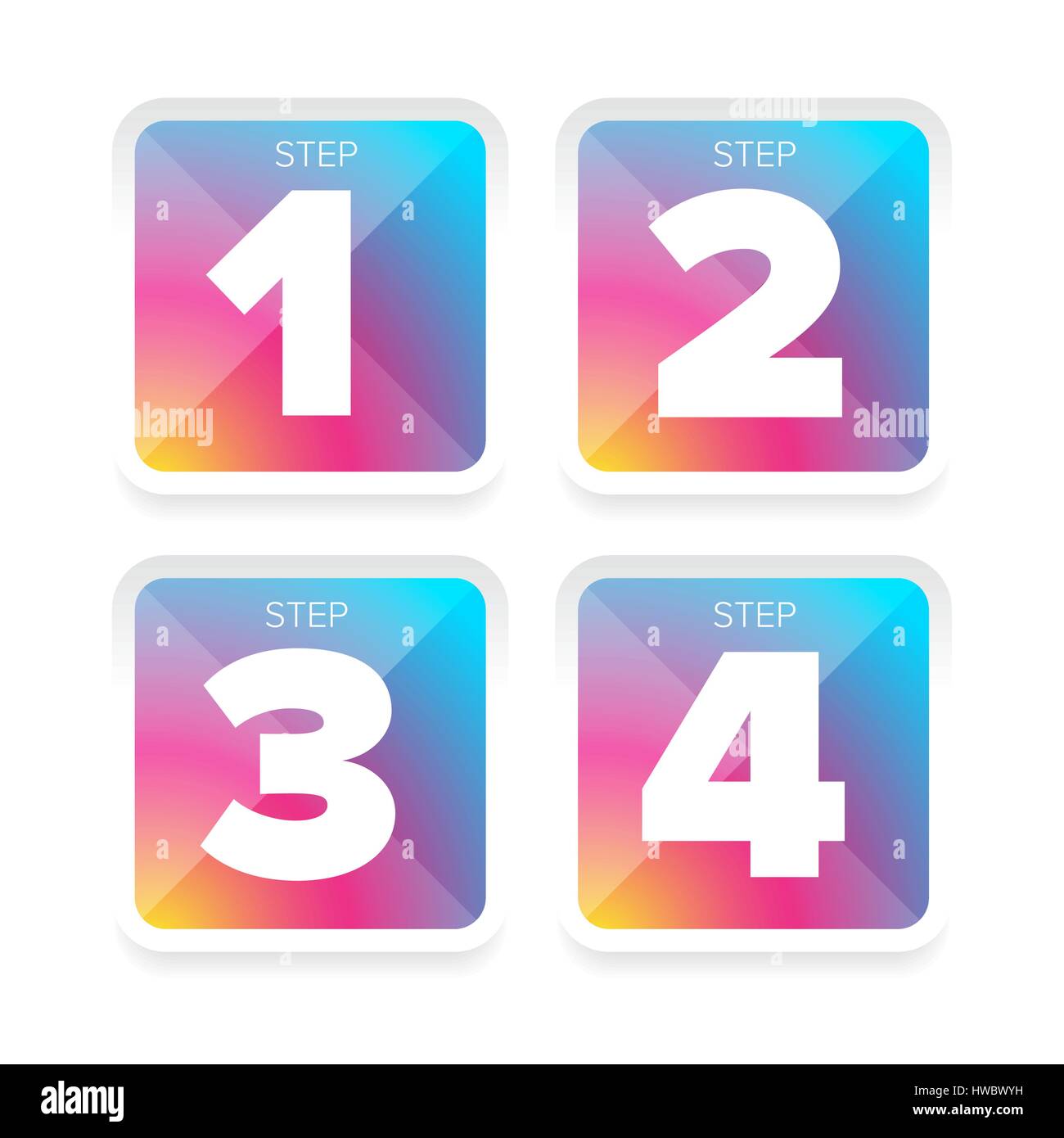 One Two Three Four steps Stock Vector Image & Art - Alamy