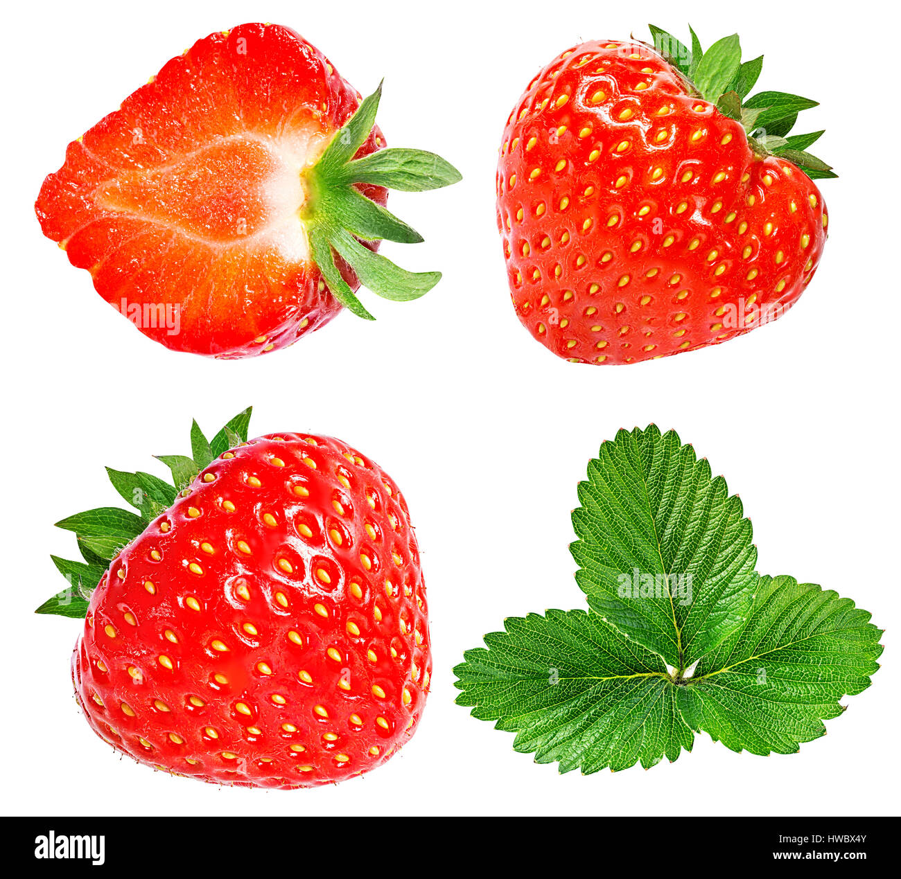 Strawberry on white background Stock Photo - Alamy