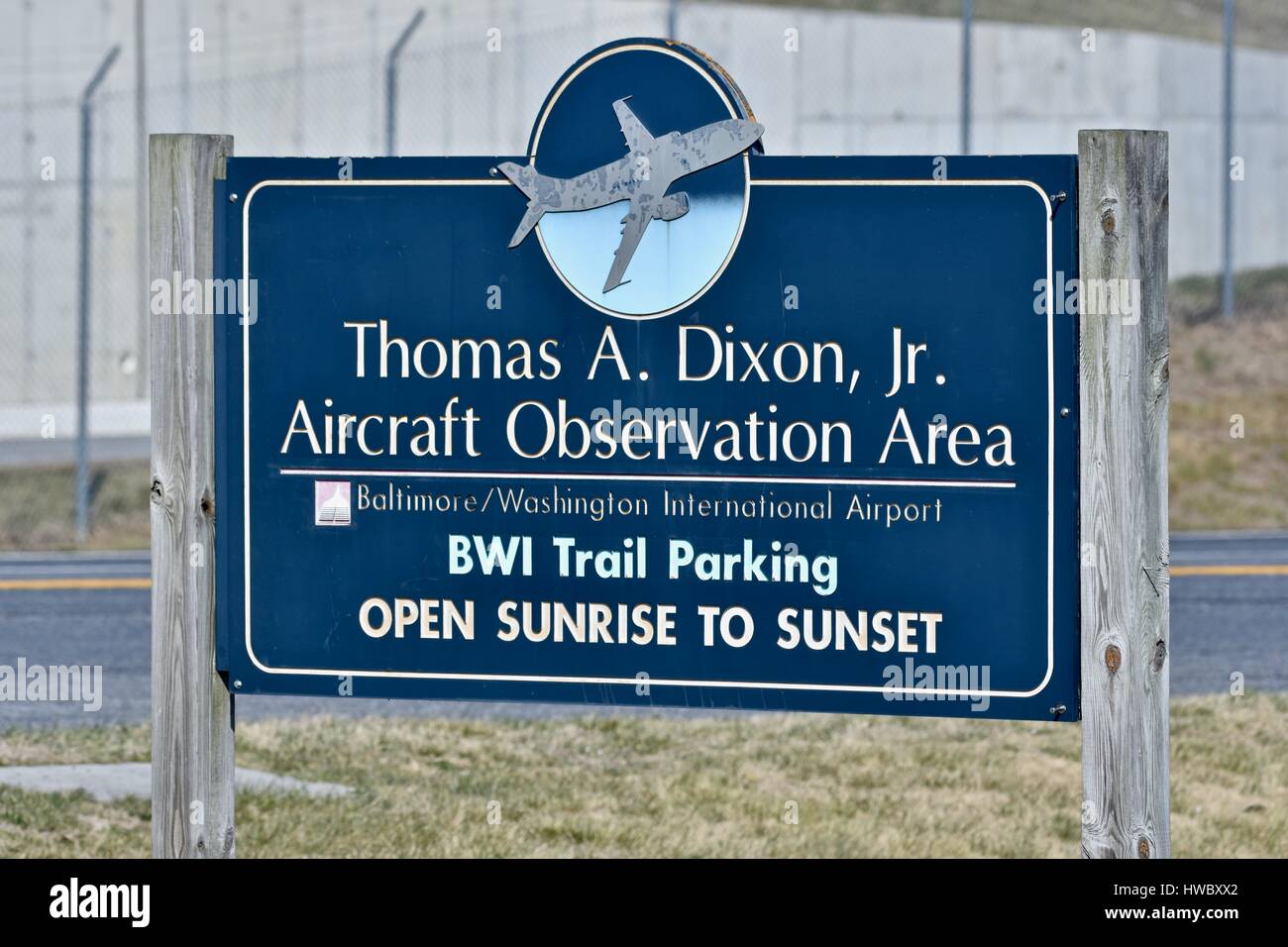 Thomas A. Dixon Aircraft Observation Area sign Stock Photo - Alamy