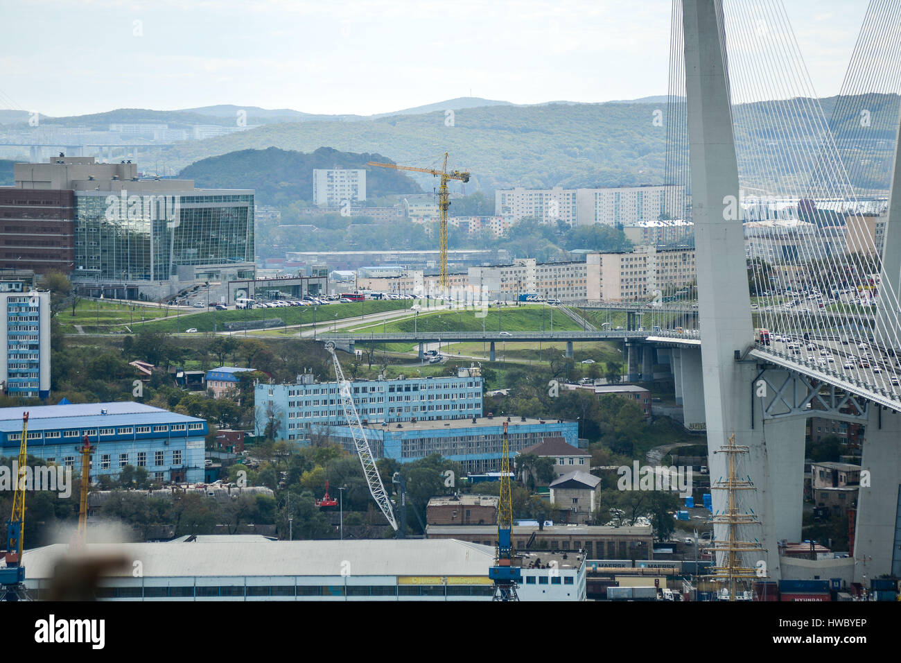 Golden Bridge in Vladivostok, Russia Stock Photo - Alamy