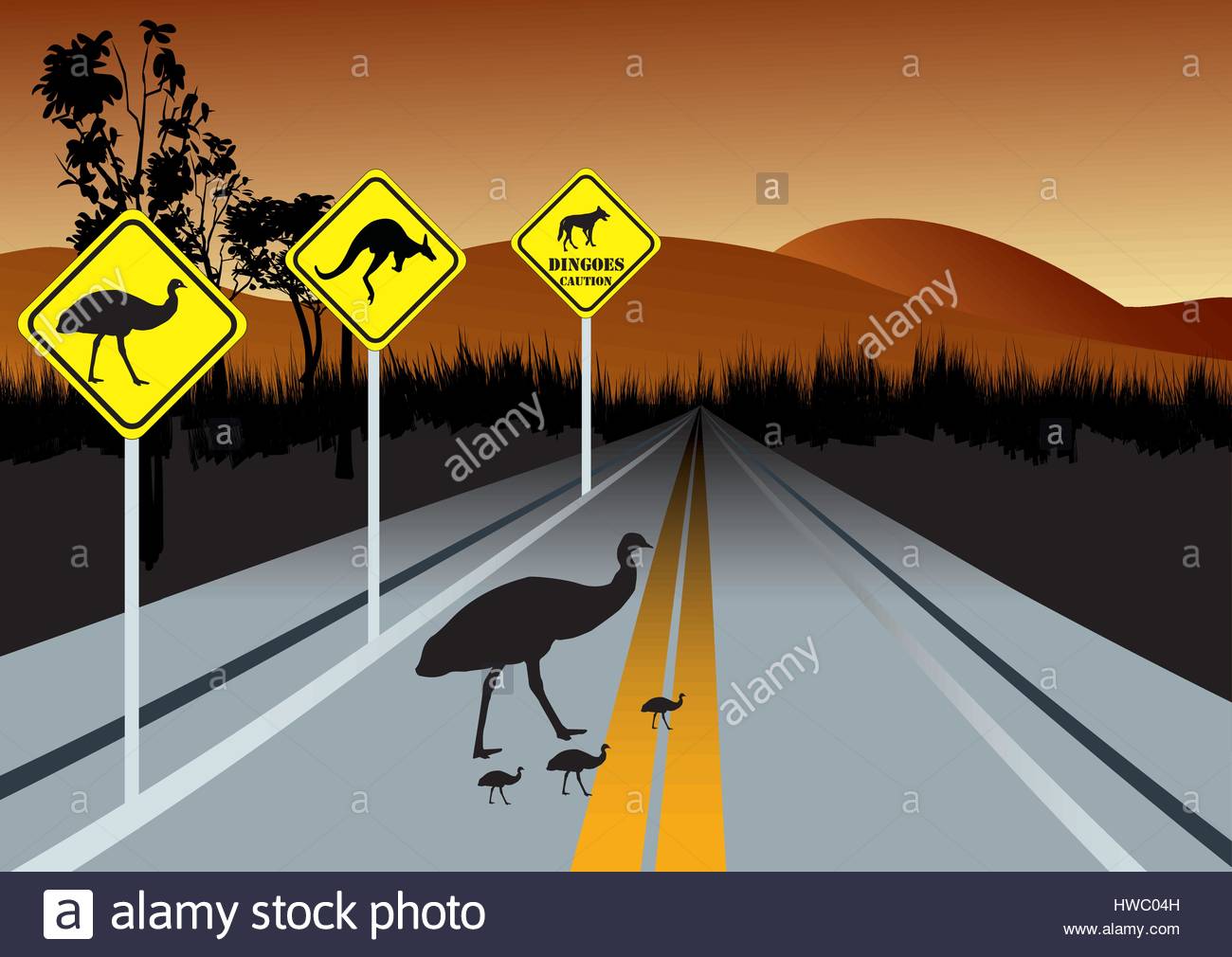 Danger Sign Wild Animals Stock Photos & Danger Sign Wild Animals Stock ...