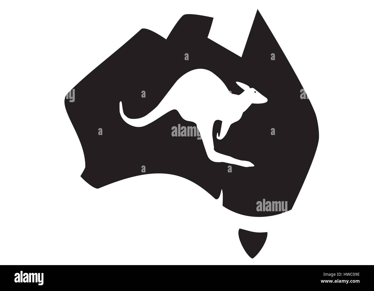 Map of australia with kangaroo hi-res stock photography and images - Alamy