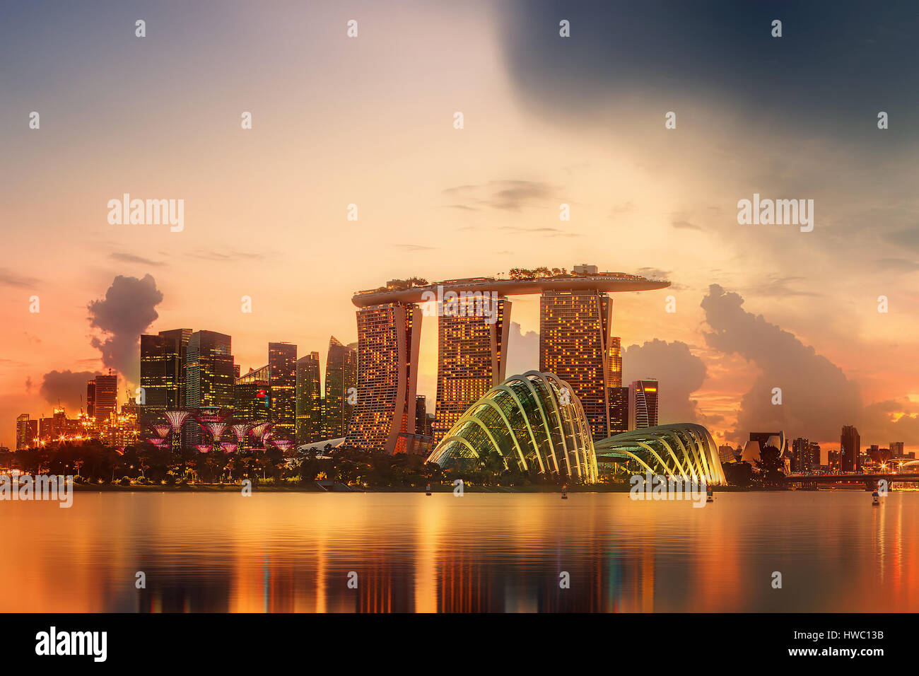 Singapore Skyline and view of Marina Bay Stock Photo - Alamy