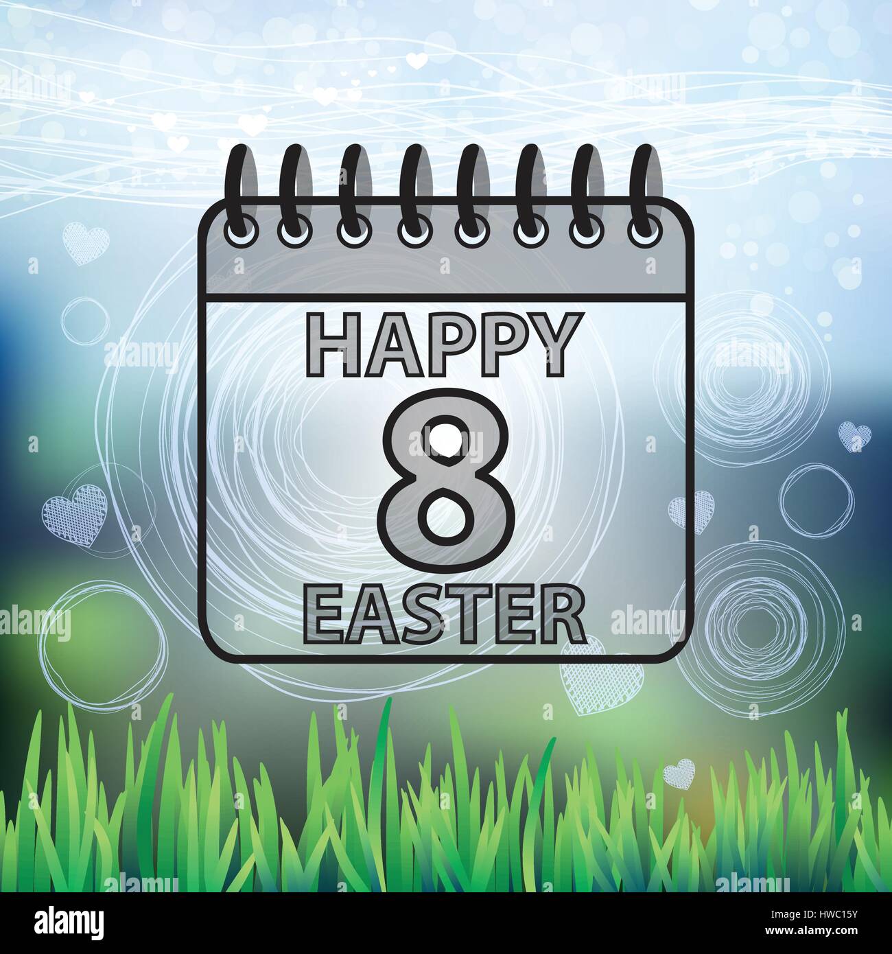 Background sky spring easter happy. Concept calendar eighth day of the ...