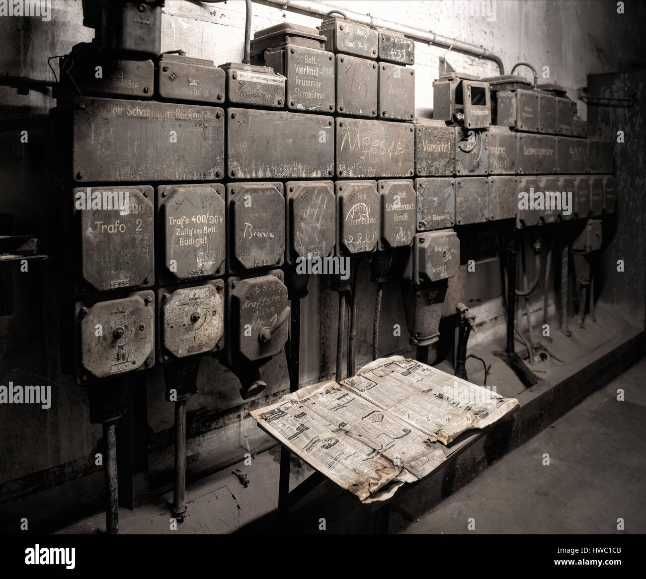 old industrial circuit breakers Stock Photo - Alamy