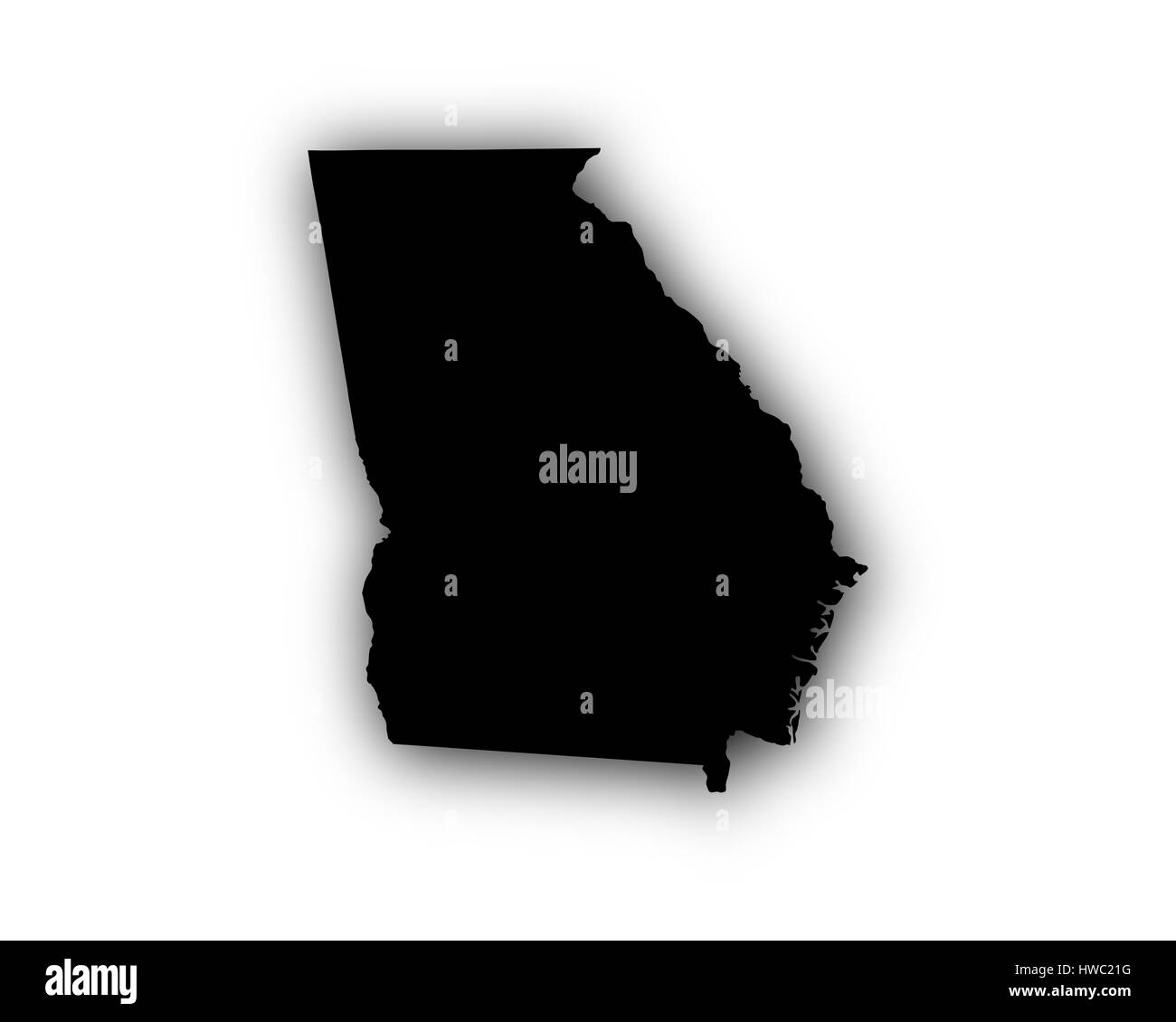 Map of Georgia with shadow Stock Photo - Alamy