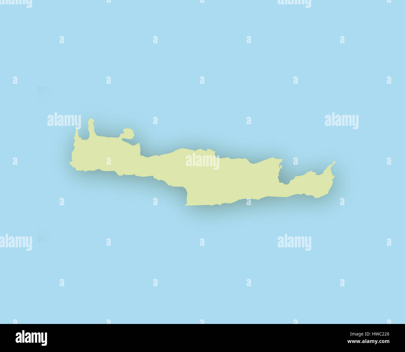 Map of Crete with shadow Stock Photo - Alamy