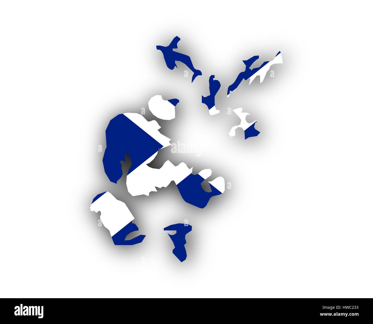 Map and flag of Orkney Islands Stock Photo - Alamy