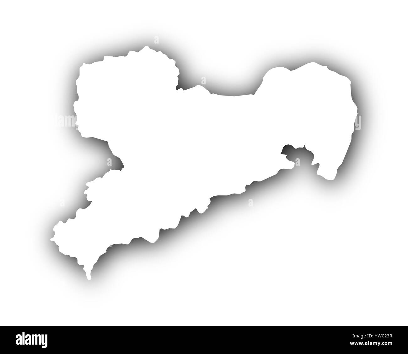Map of Saxony with shadow Stock Photo - Alamy