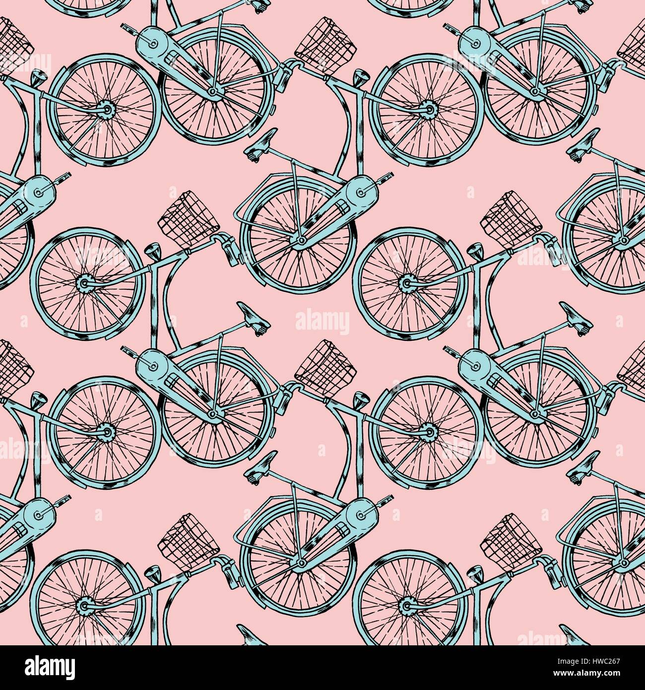 Vector Bicycle with Cart Stock Vector Image & Art - Alamy