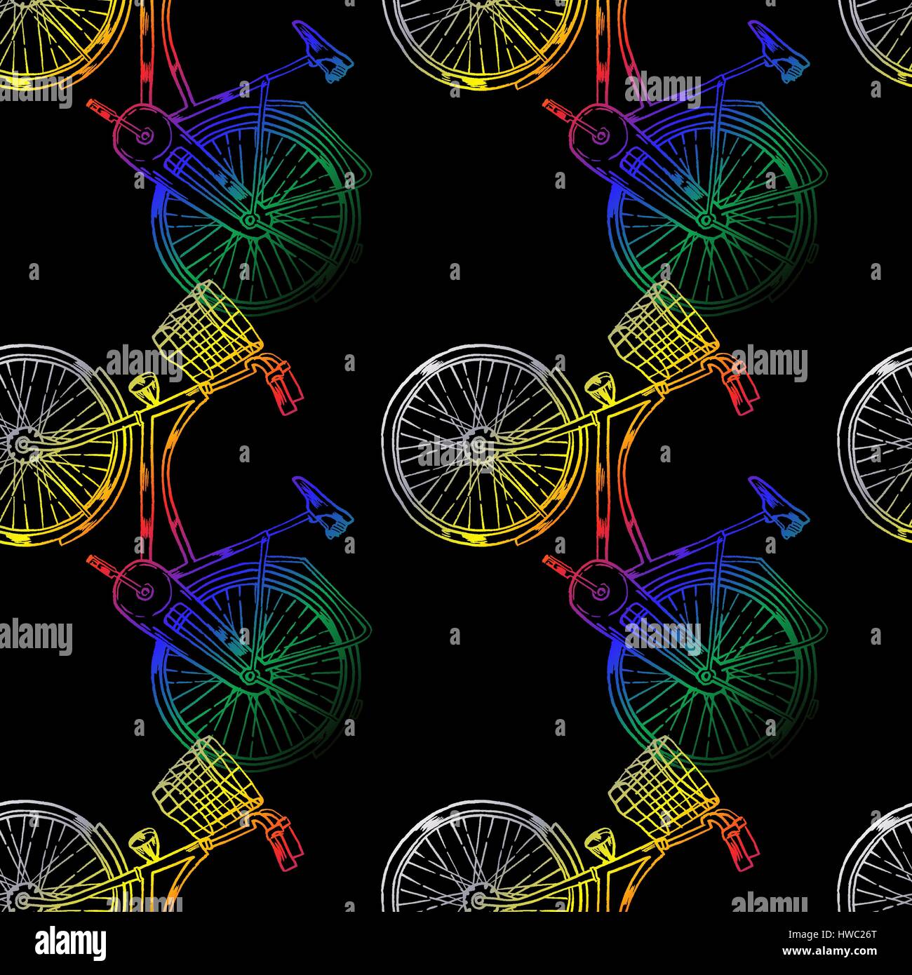 Vector Bicycle with Cart Stock Vector Image & Art - Alamy