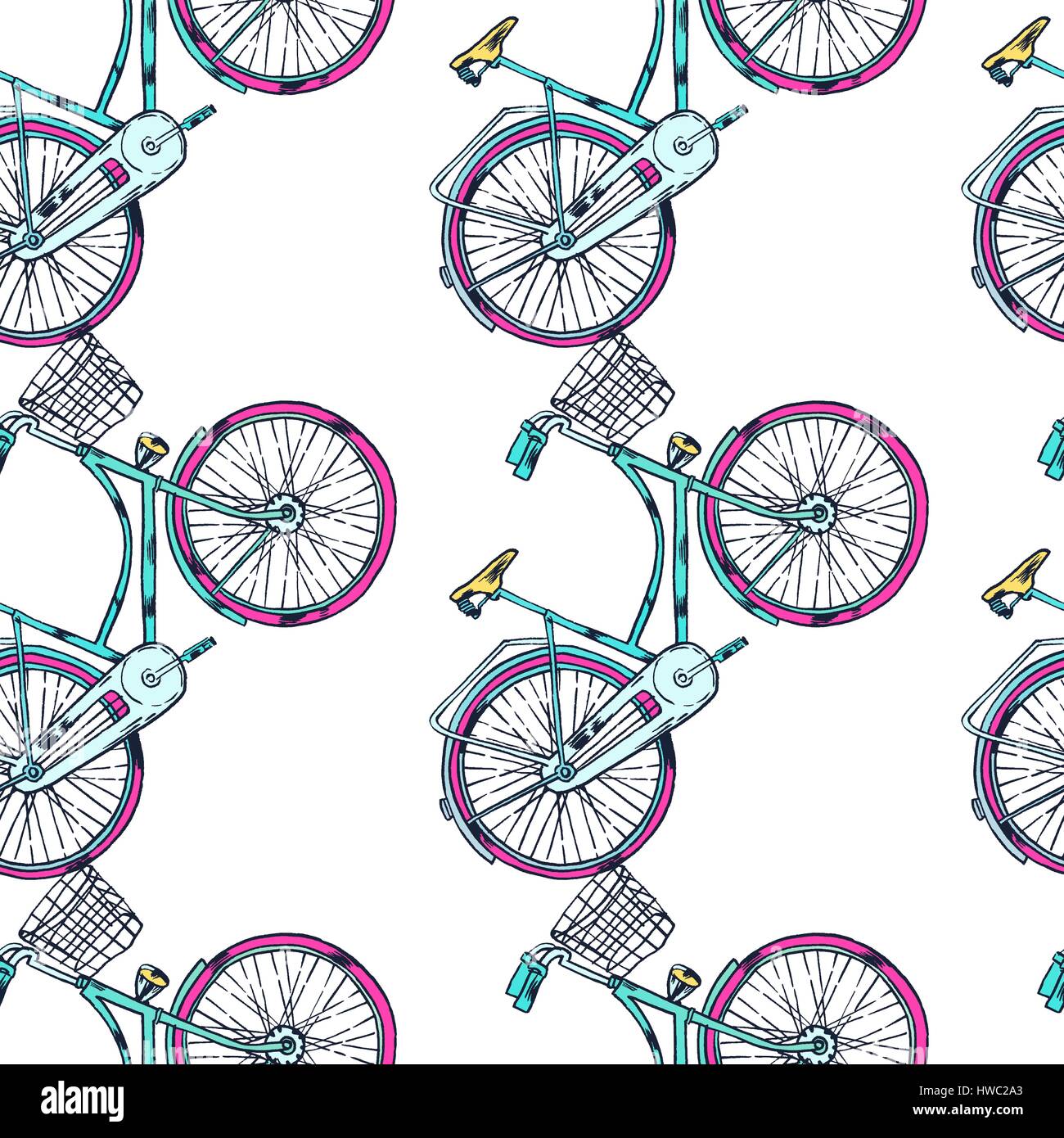 Vector Bicycle with Cart Stock Vector Image & Art - Alamy
