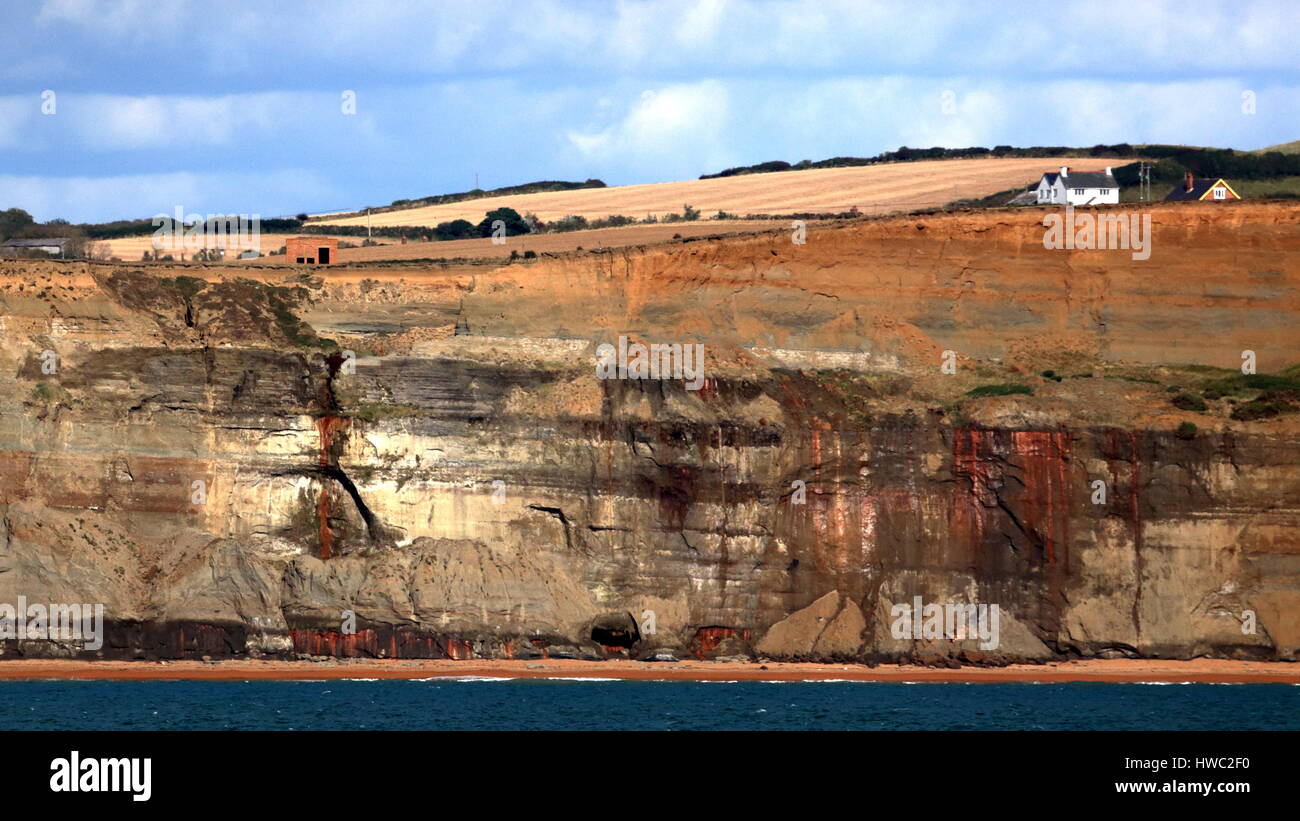 Cliff structure at Whale Chine and Blackgang Chine, Chale Bay near St ...