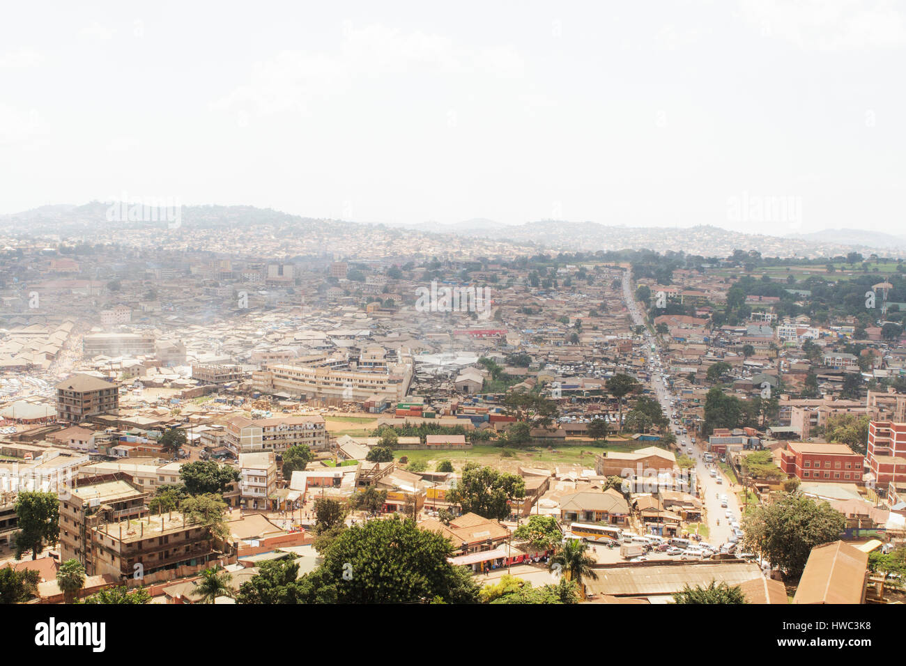 An overview of Nsambya area of Kampala, seen from the minaret of the ...