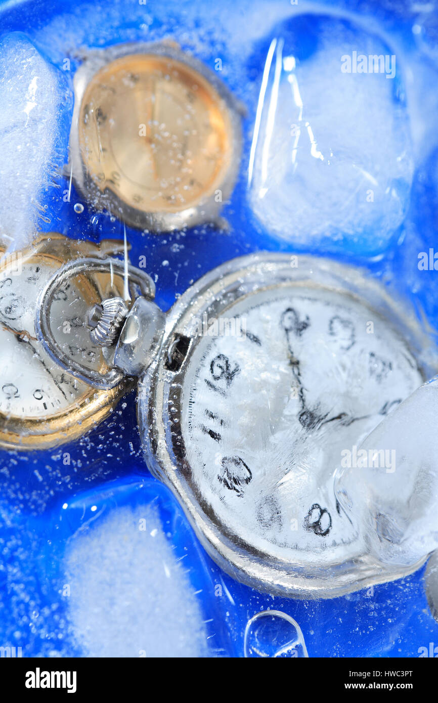 Few watches closeup under frozen water background with ice Stock Photo ...