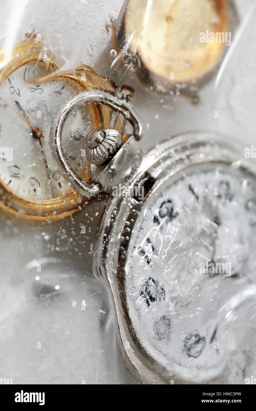 Few watches closeup under frozen water background with ice Stock Photo ...