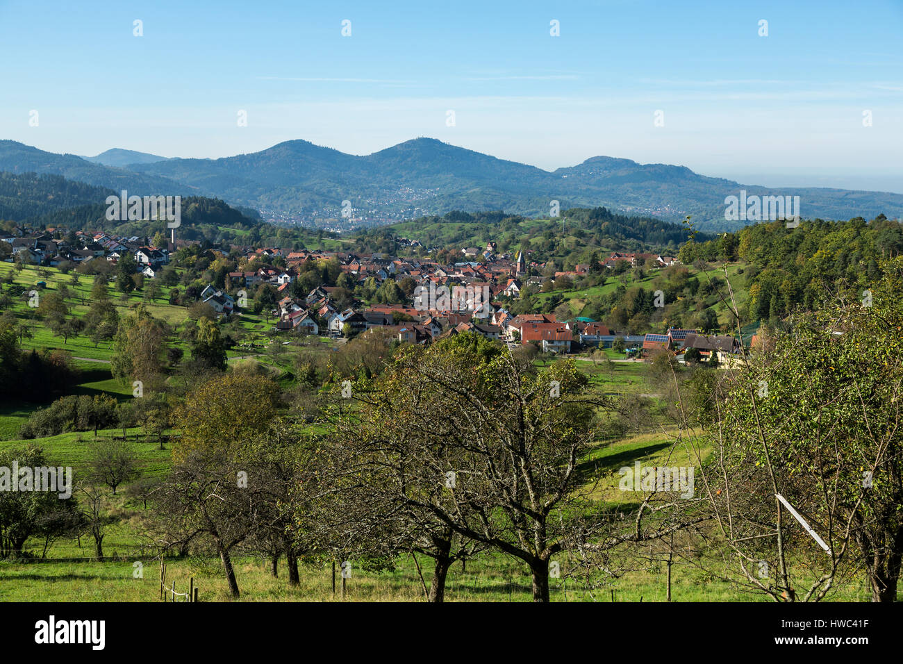 Gernsbach, Germany, View towards Gernsbach Stock Photo - Alamy
