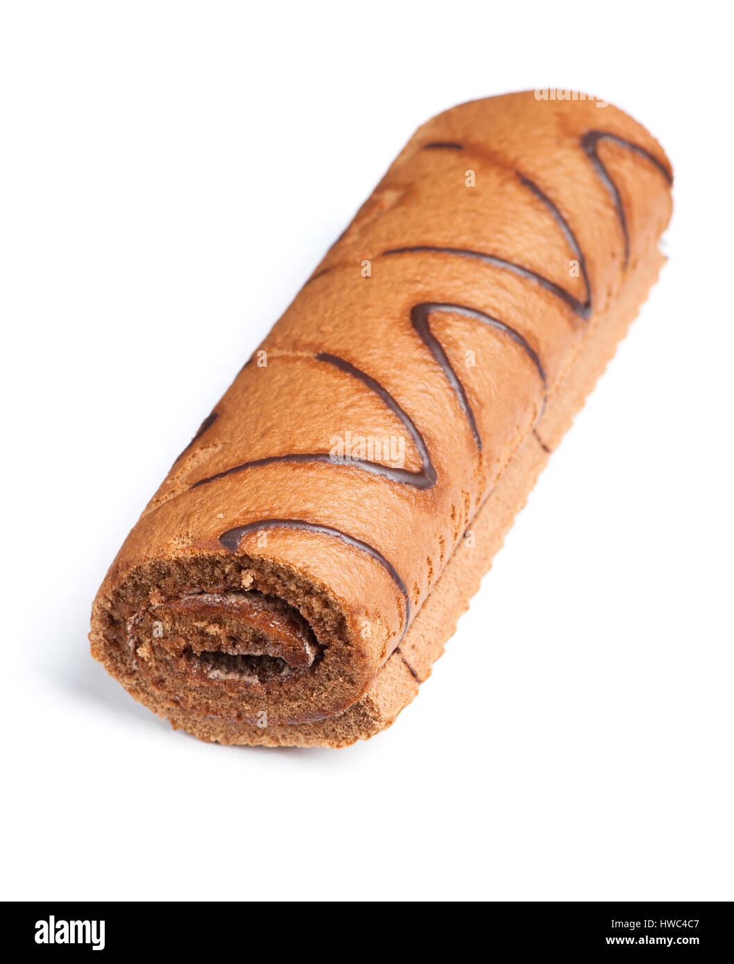 Sweet roll cake isolated on white background Stock Photo - Alamy
