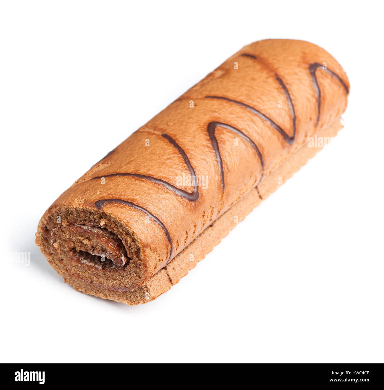 Sweet roll cake isolated on white background Stock Photo - Alamy