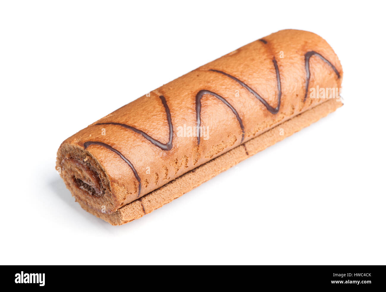 Sweet roll cake isolated on white background Stock Photo - Alamy