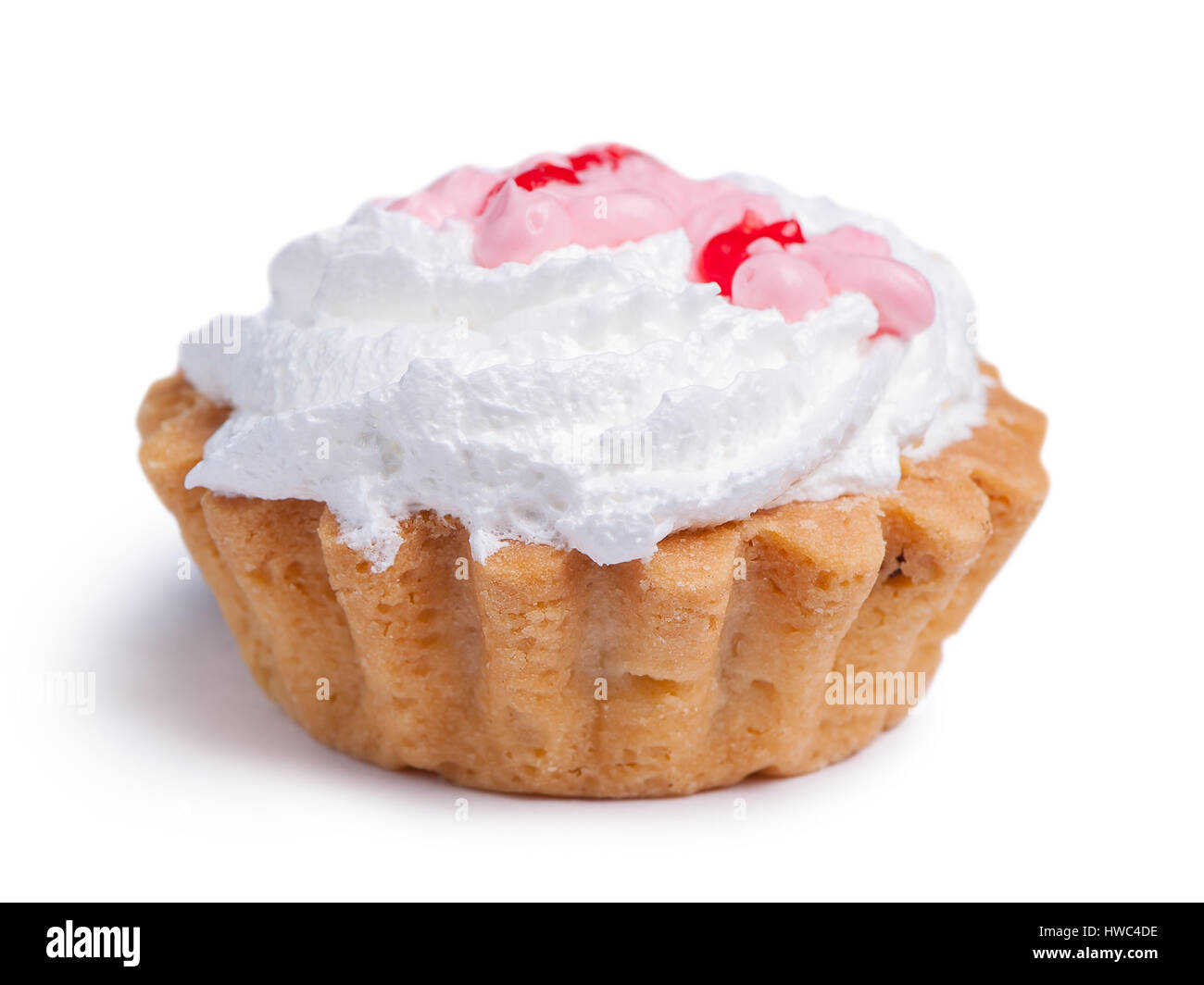 Cake with cream isolated on white background Stock Photo - Alamy