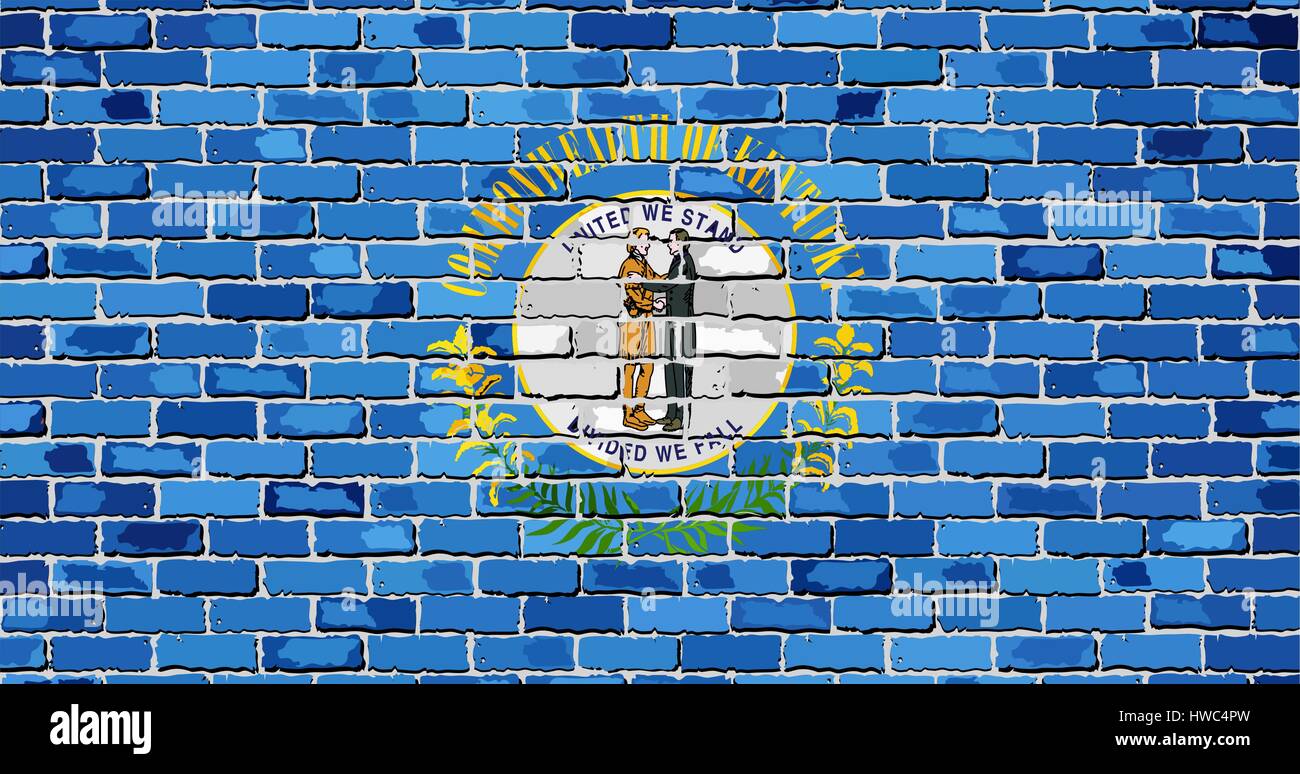Flag of Kentucky on a brick wall - Illustration, The flag of the state ...