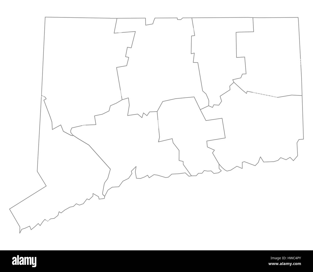Geographic map of connecticut