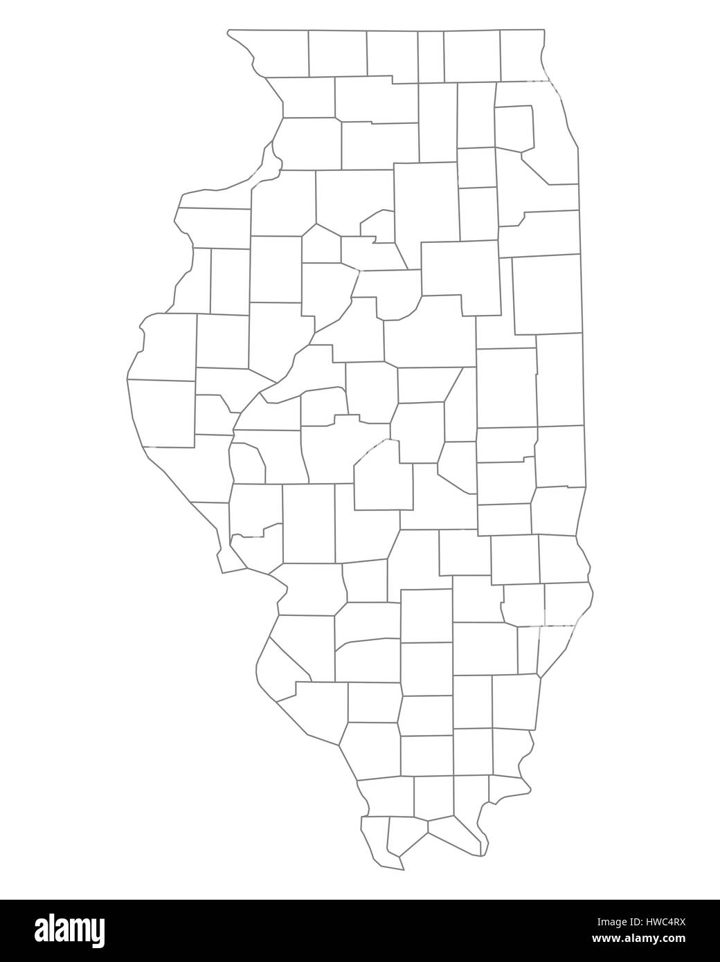 State of illinois map with counties hi-res stock photography and images ...