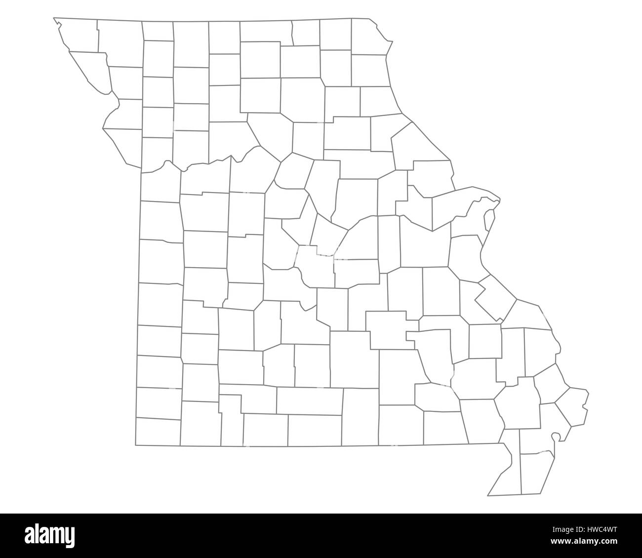 Missouri usa federal state map Black and White Stock Photos & Images ...