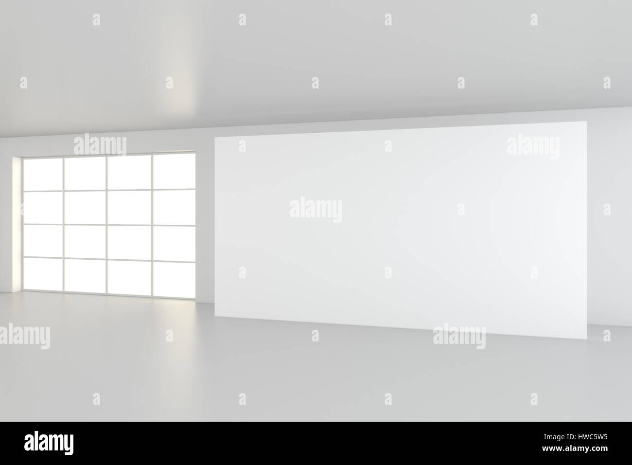 White clean interior with blank white poster Stock Photo - Alamy