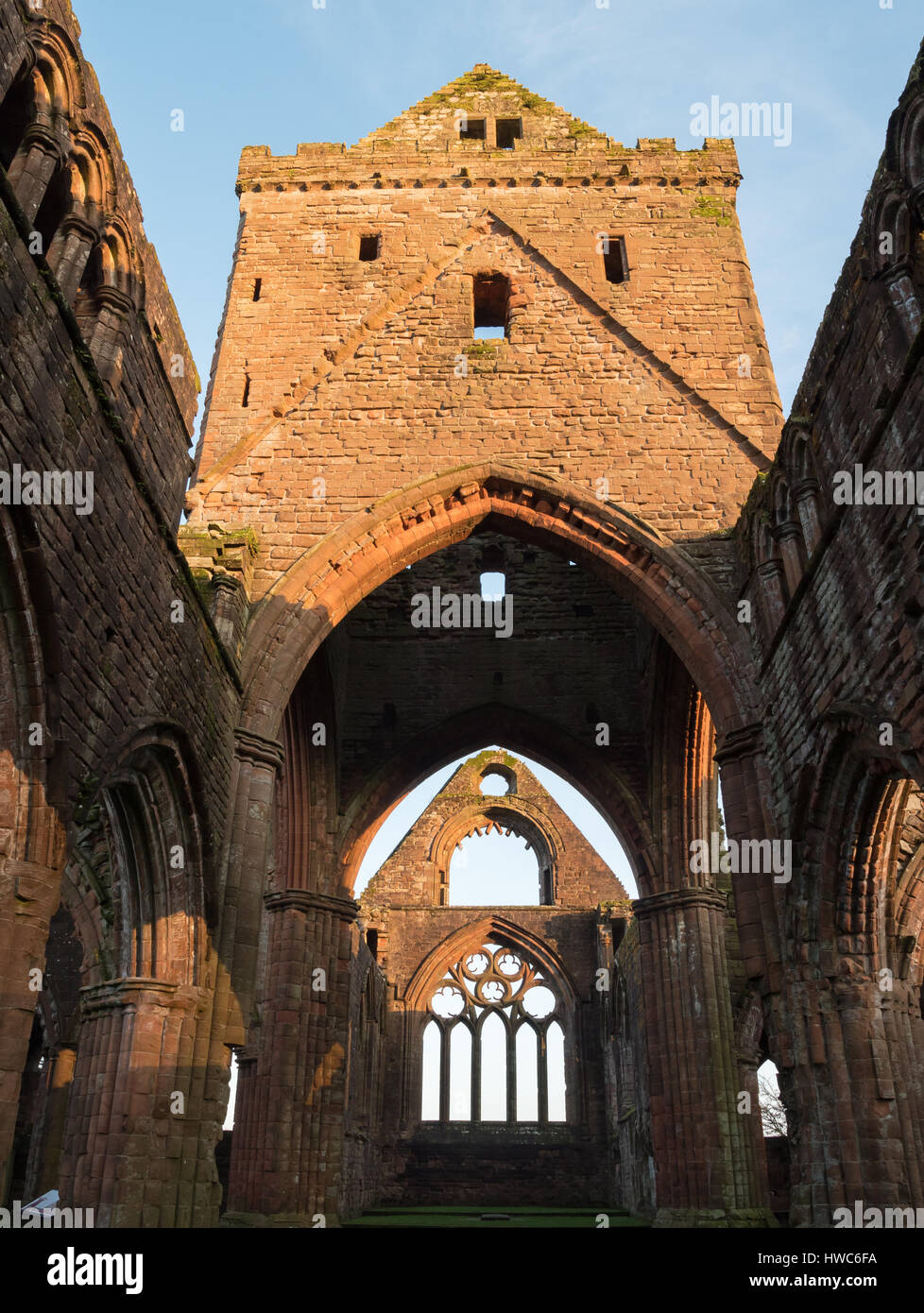 The ruins of Sweetheart Abbey , also known as Abbey of Dulce Cor, in ...