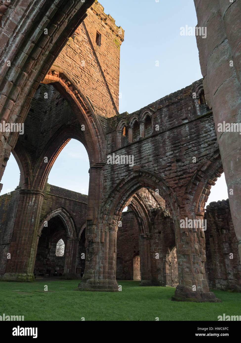The ruins of Sweetheart Abbey , also known as Abbey of Dulce Cor, in ...