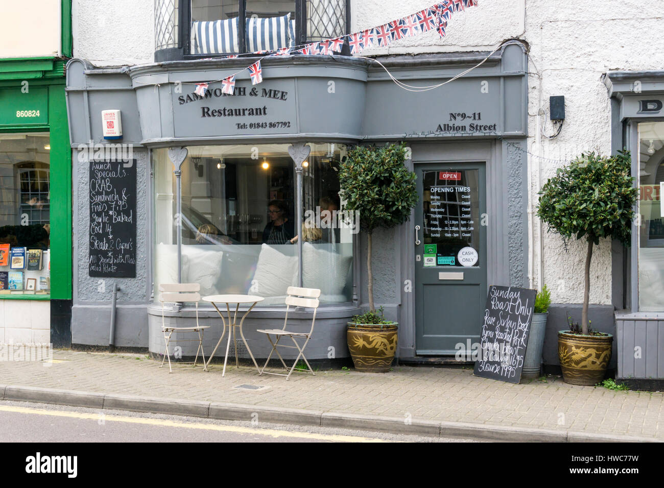 Samworth & Mee restaurant in Albion Street, Broadstairs, Kent Stock ...