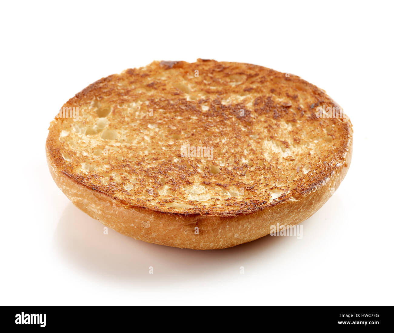 toasted bread bun for making a burger isolated on white background ...