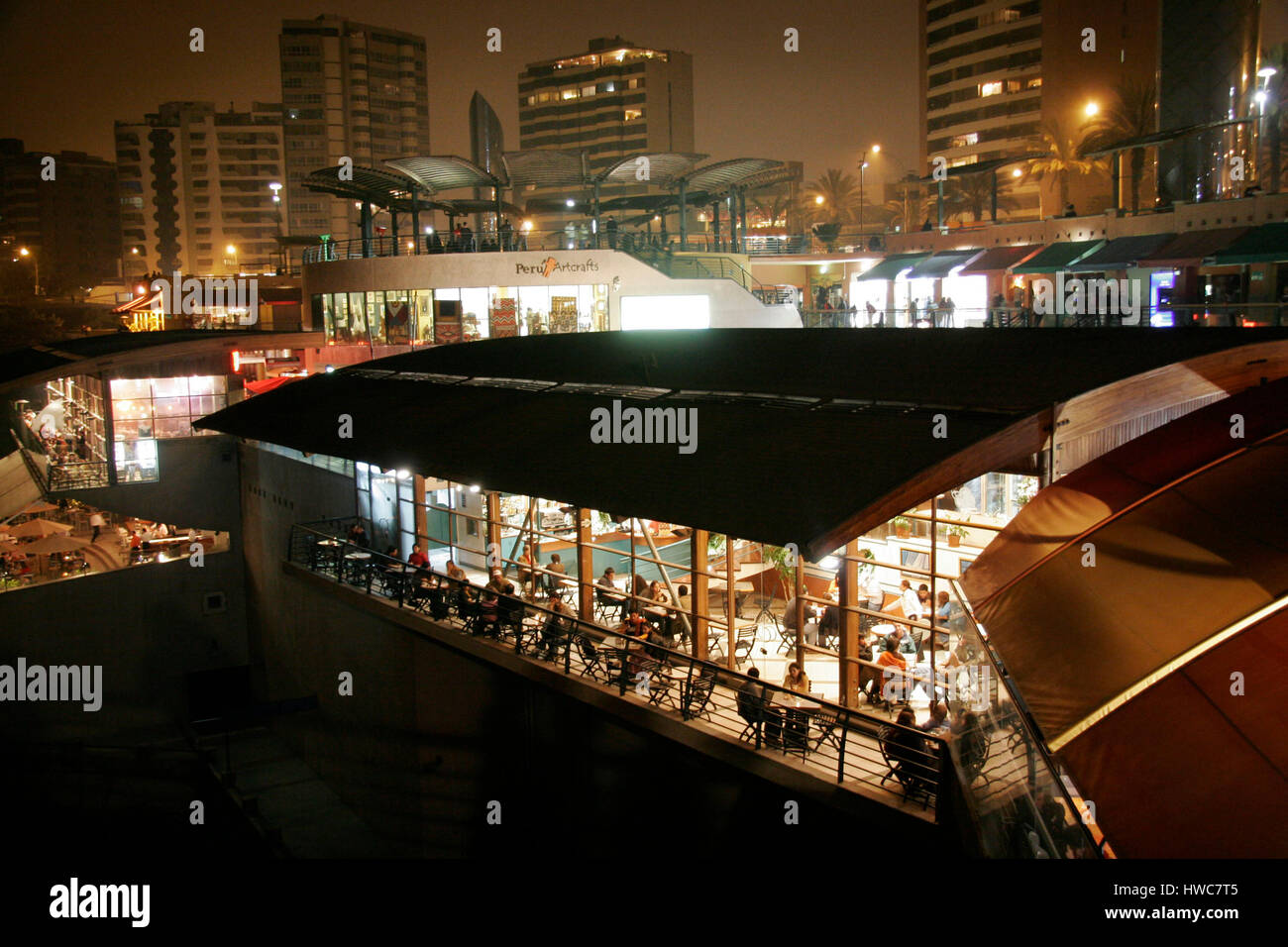 The beachfront mall in the Mira Flores section of Lima, Peru on ...