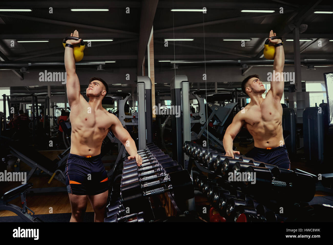 Strong bodybuilder doing chest hi-res stock photography and images - Alamy