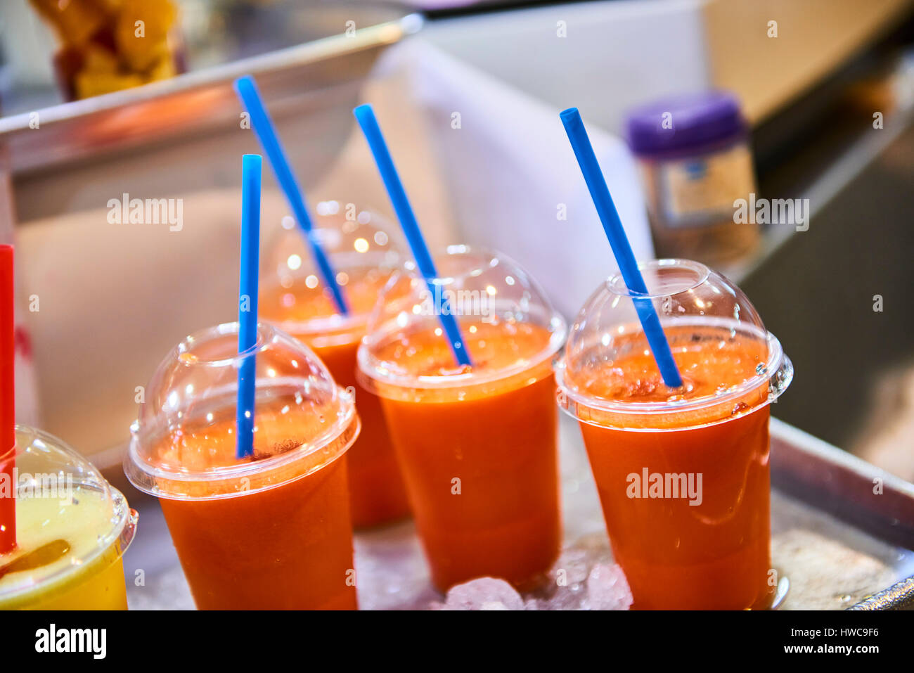 Juice drink drinks beverage straw hi-res stock photography and images ...