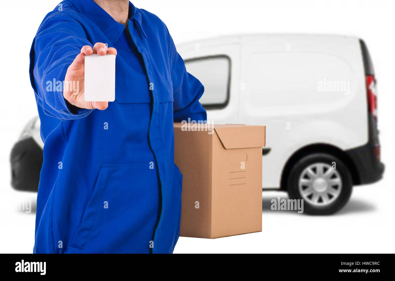 Delivery man box van Cut Out Stock Images & Pictures - Alamy