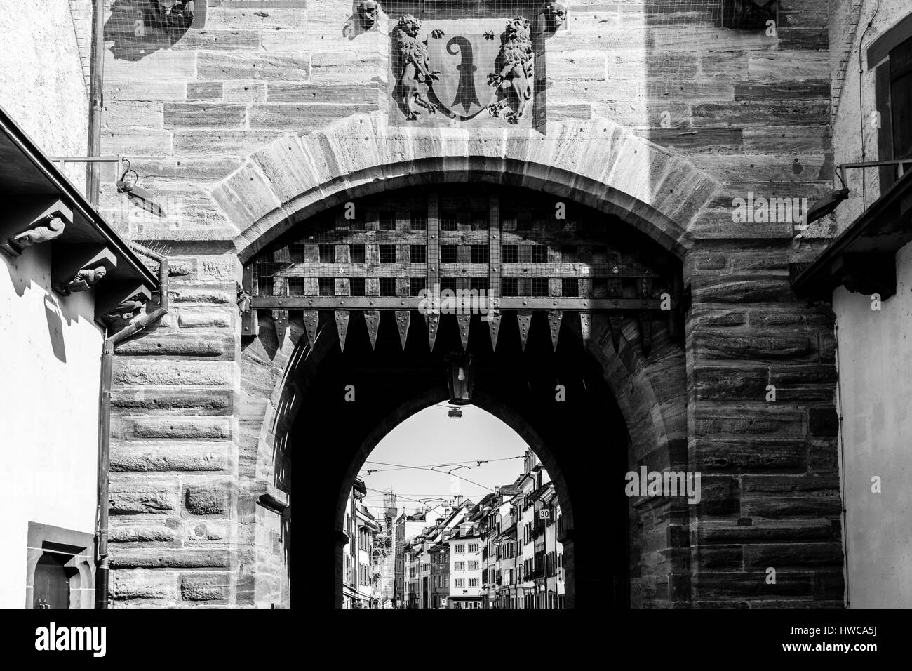 Swiss castle gate Stock Photo - Alamy