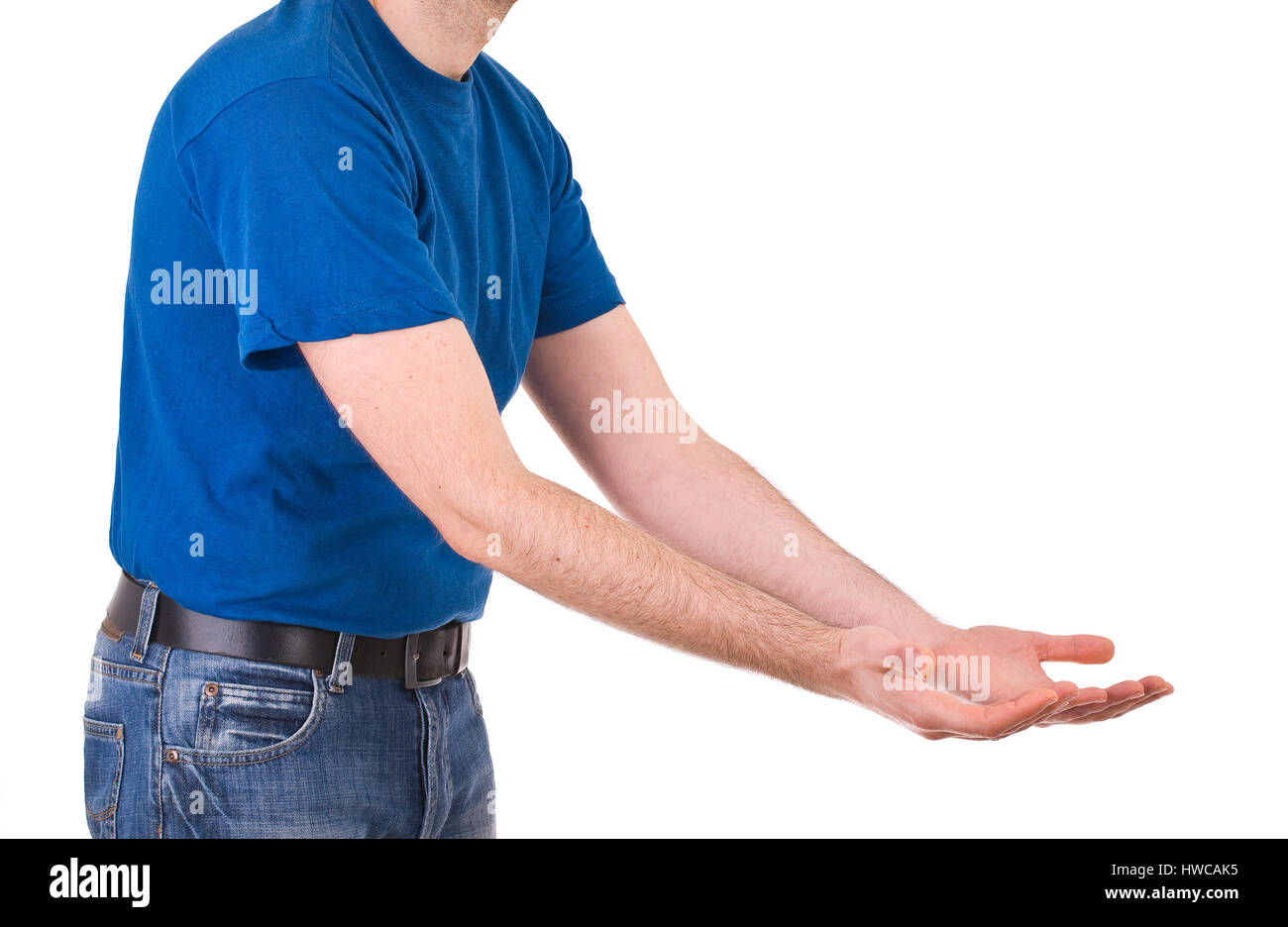 Man showing empty hands Stock Photo - Alamy