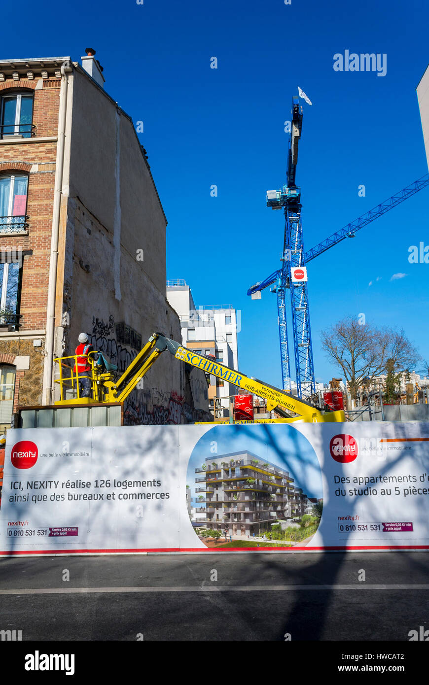Montreuil, France, New Building Construction Site , CIty Center ...