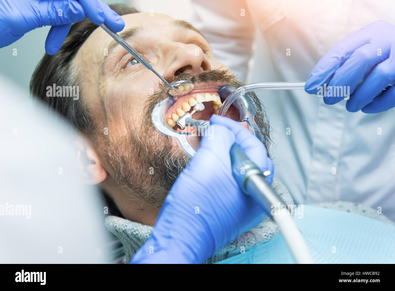 Male patient at the stomatologist Stock Photo - Alamy